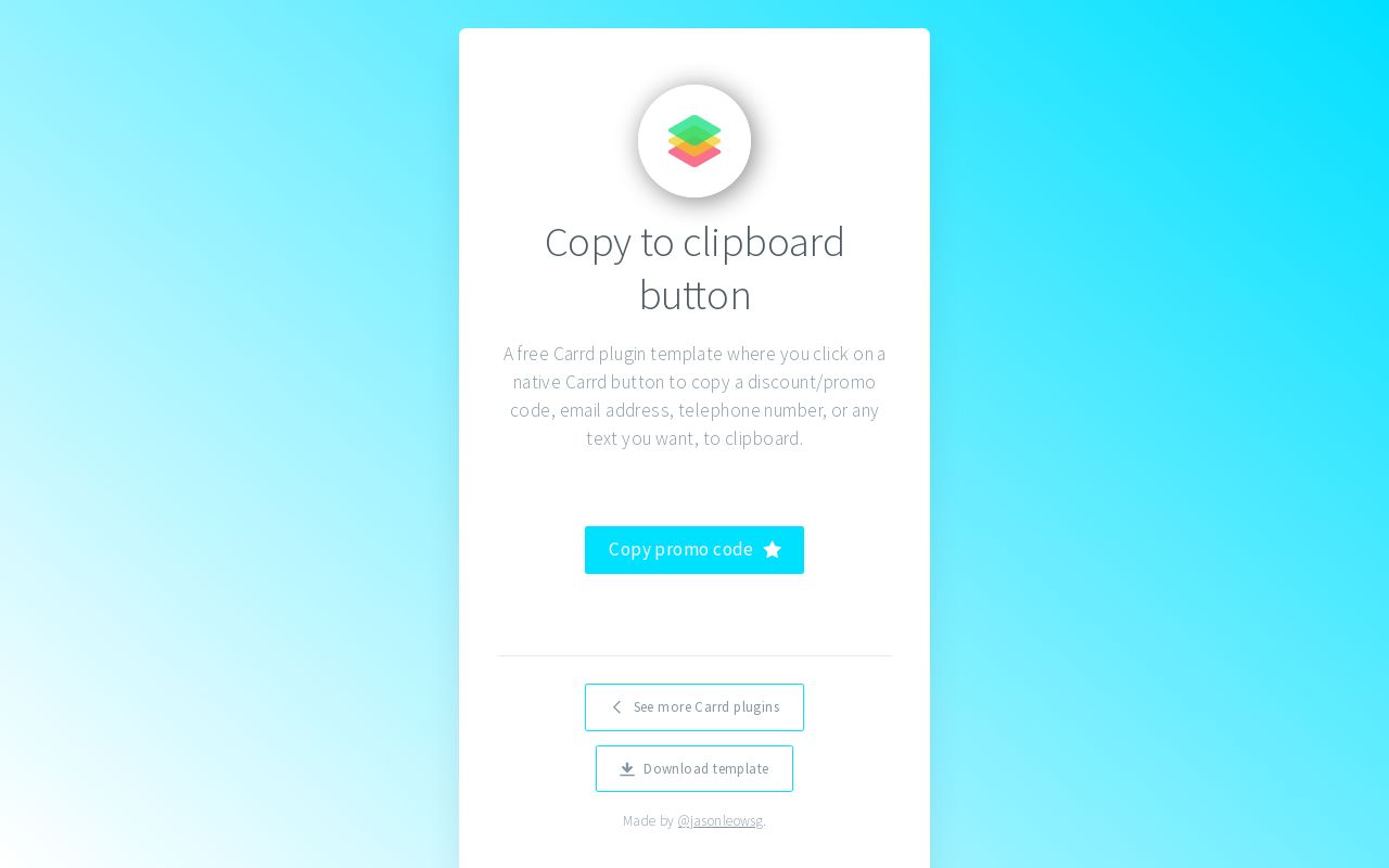 Copy to clipboard button Carrd plugin Copy to clipboard button Carrd plugin